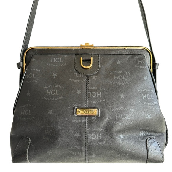 HCL | Bags | Hcl Authentic Vintage Black Leather Monogram Crossbody Bag ...